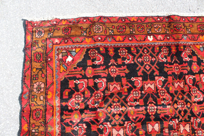 Red Navy Blue 5x8 Vintage Wool Area Rug – Abanirugs