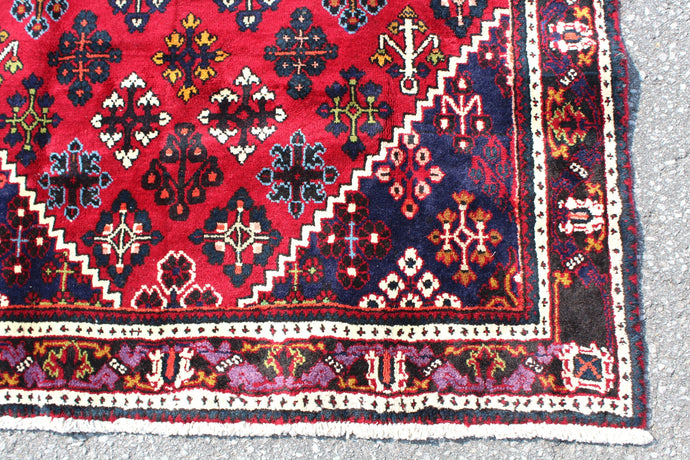 Red Navy Blue 4x7 Vintage Tribal Persian Handmade Rug – Abanirugs