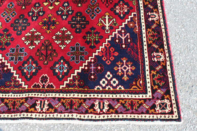 Red Navy Blue 4x7 Vintage Tribal Persian Handmade Rug – Abanirugs