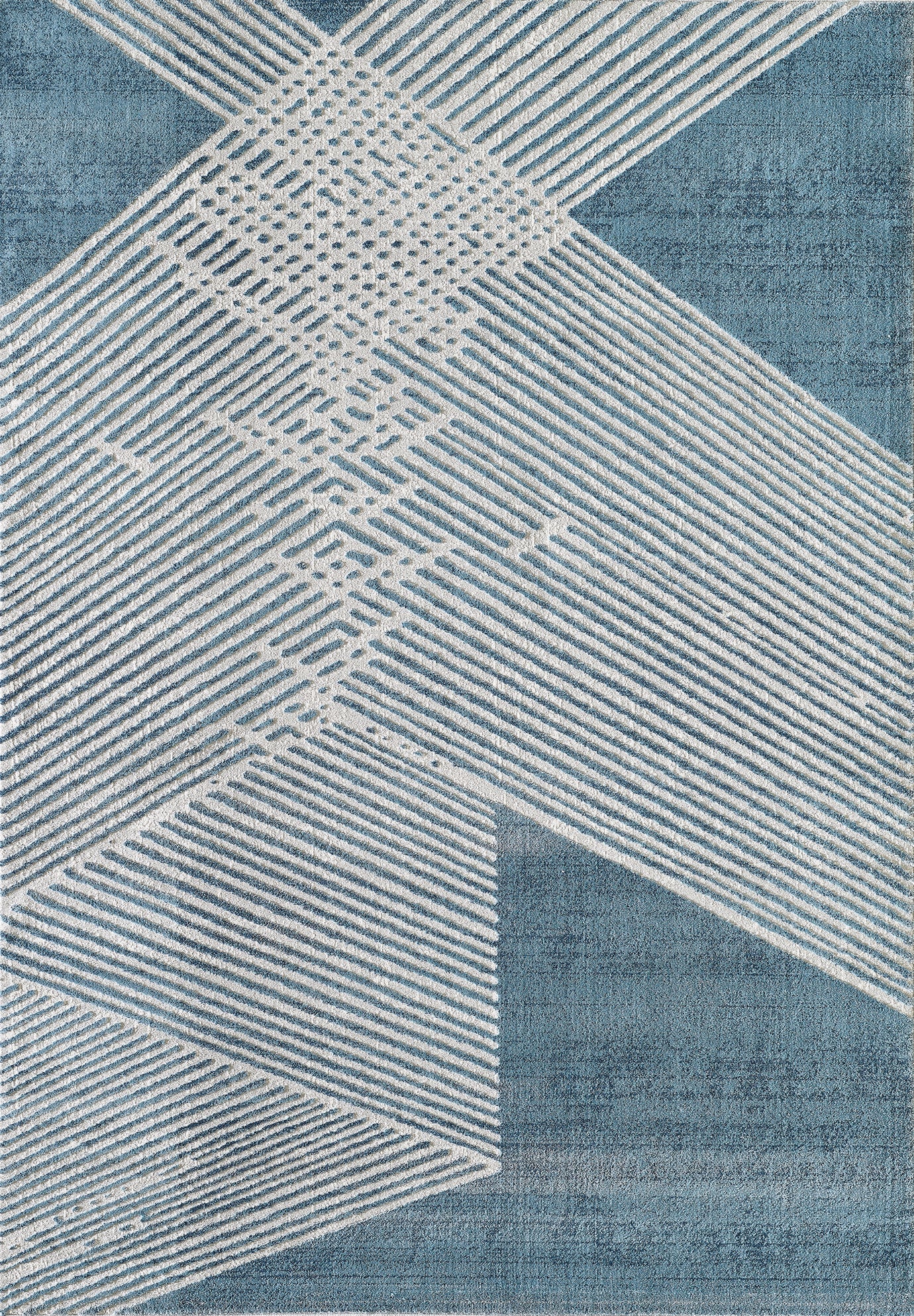Vista Blue Beige Diagonal Lines Rug – Abanirugs